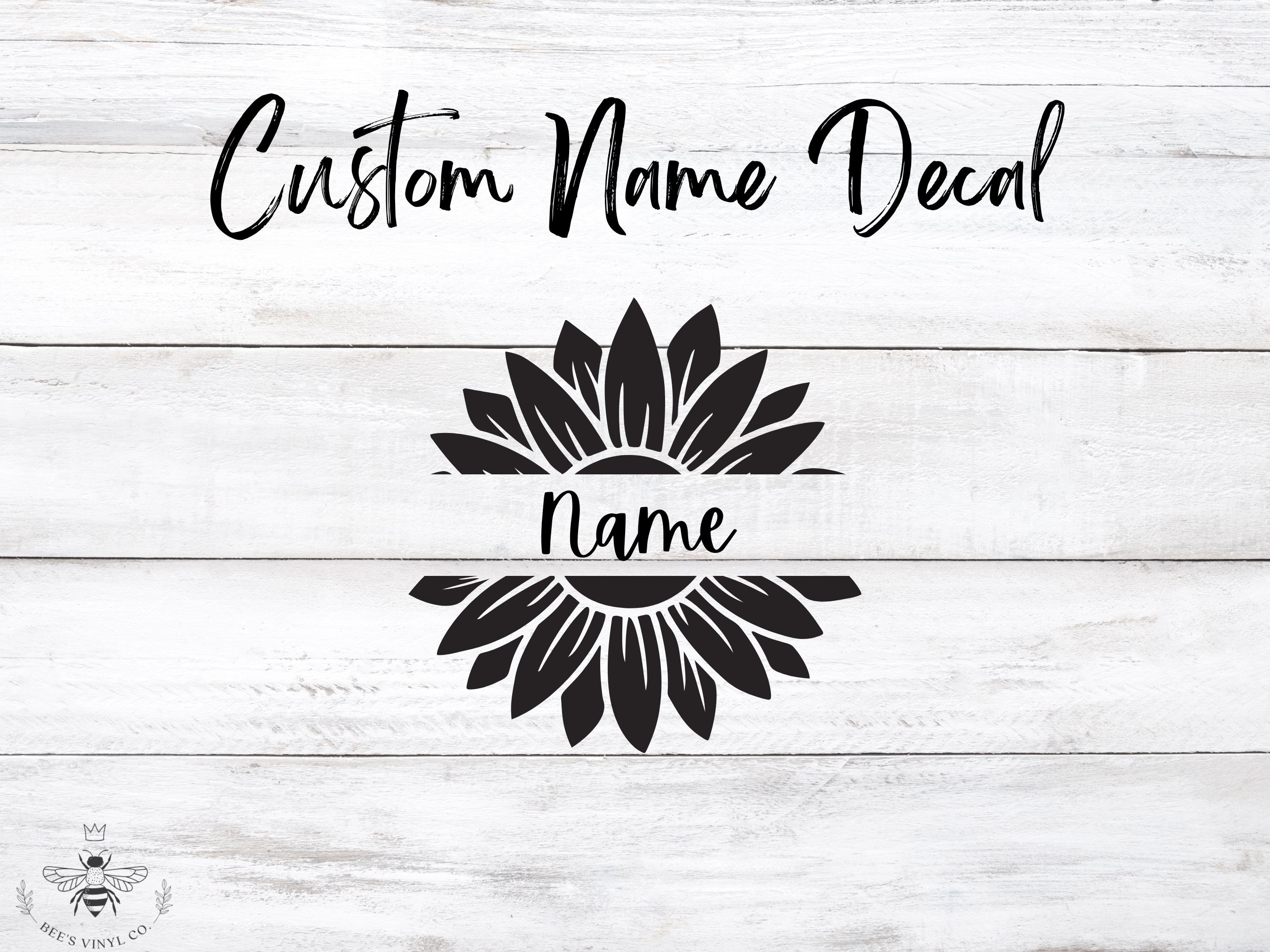 Flower Name Decal - Flower Sticker for Tumblers, Laptops, Cars, Etc! - Etsy
