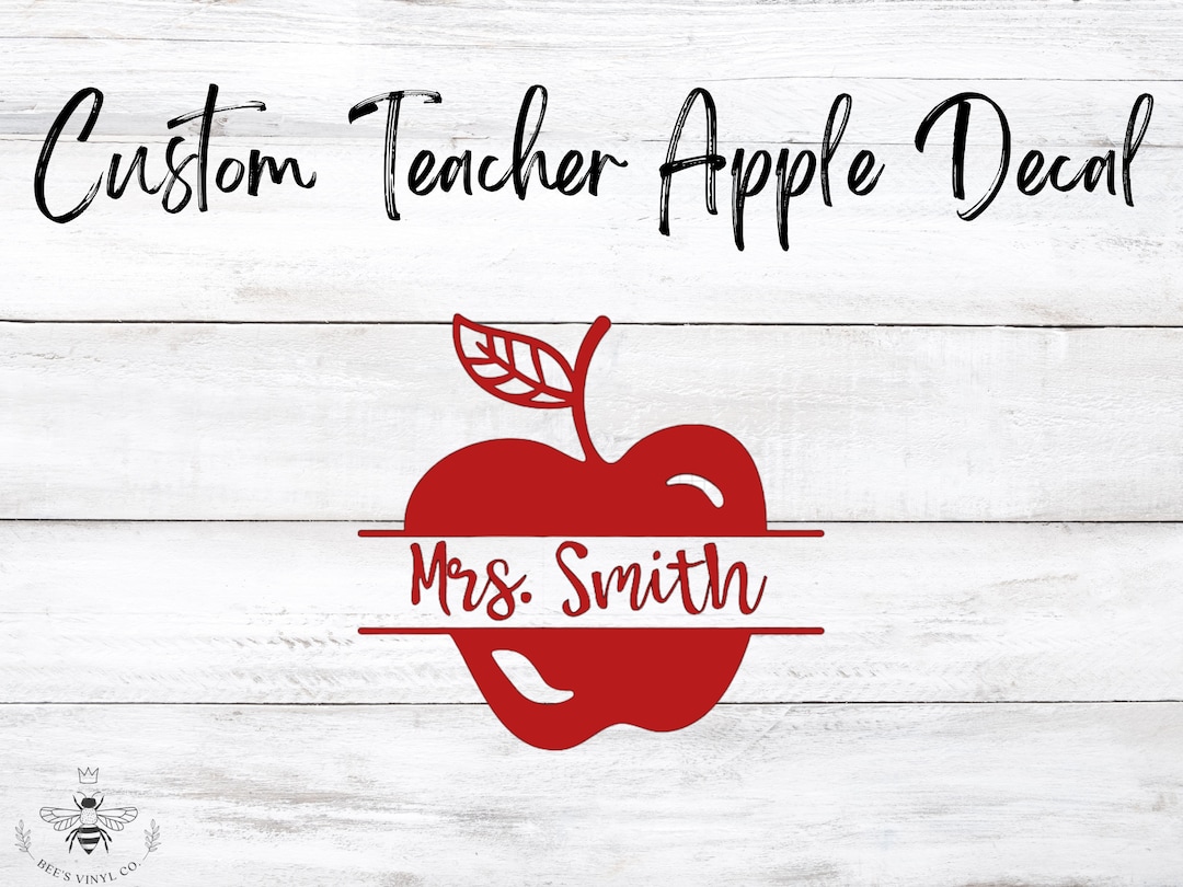 Teacher Apple Decal - Teacher Appreciation Gift for Coffee Mug, Travel ...