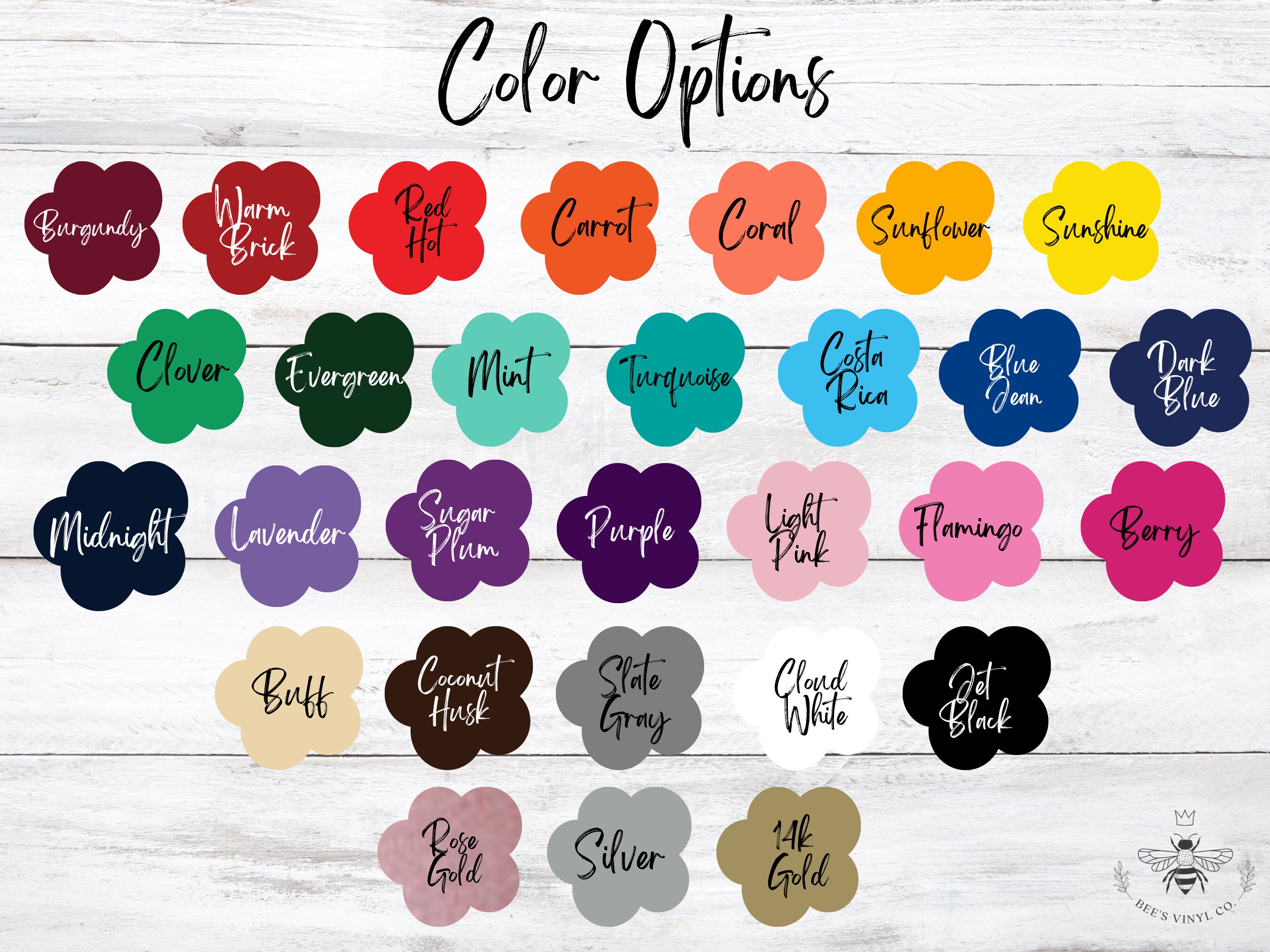 Flower Name Decal - Flower Sticker for Tumblers, Laptops, Cars, Etc! - Etsy