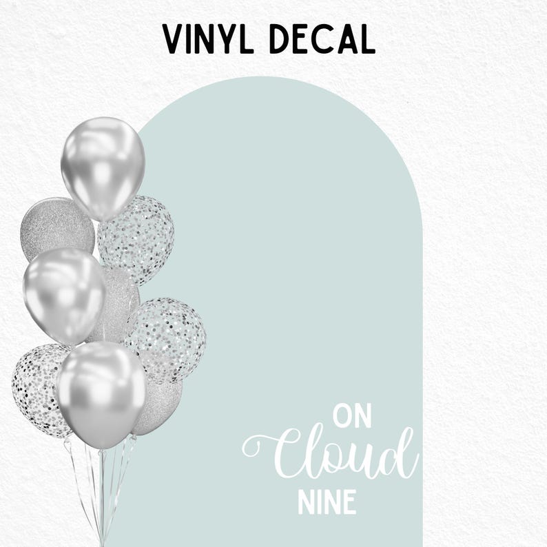 On Cloud Nine Decal for Baby and Bridal Showers - Cute Backdrop Decal ...