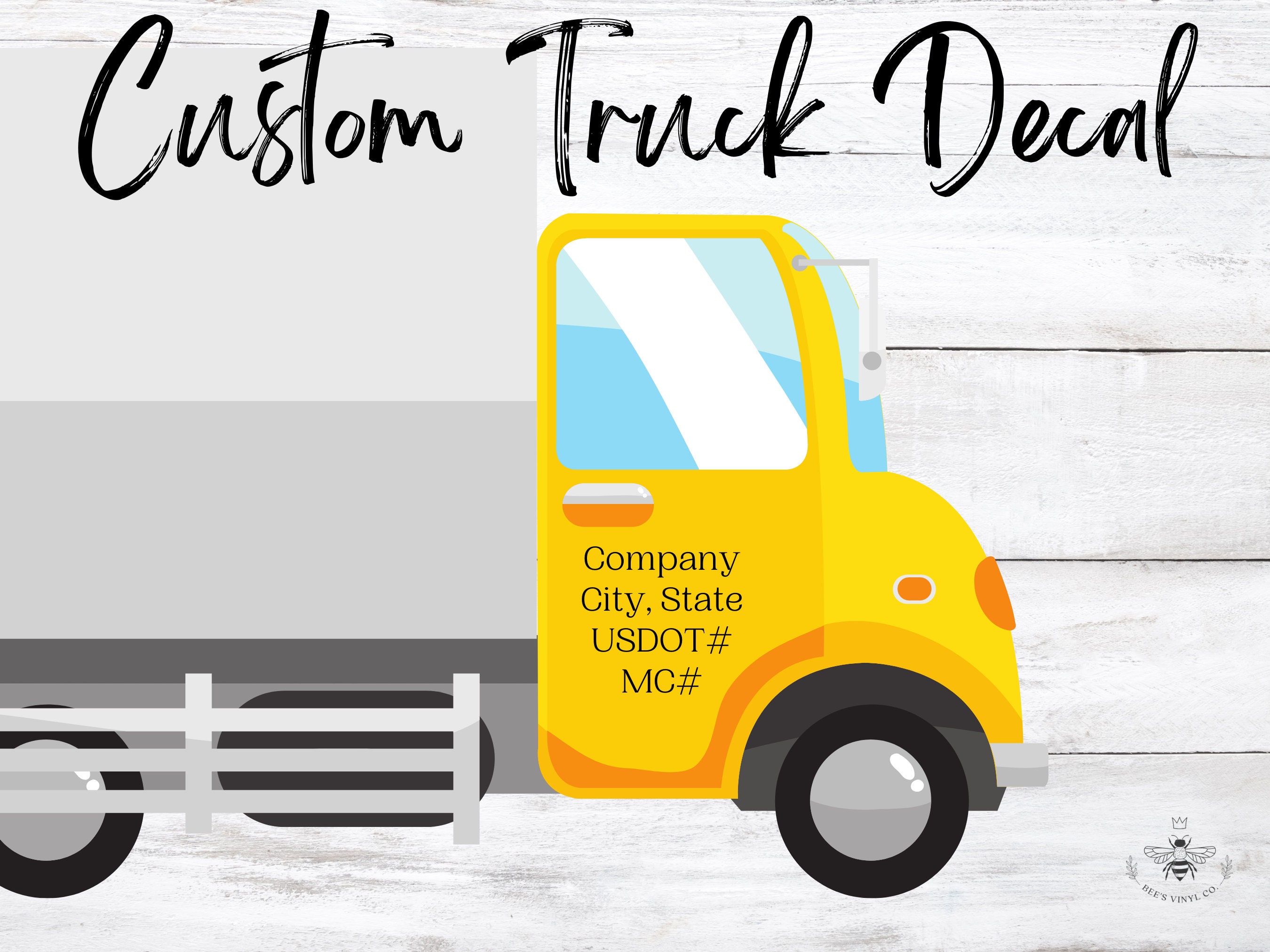 Custom Truck Lettering Decal Meets USDOT Requirements Work - Etsy