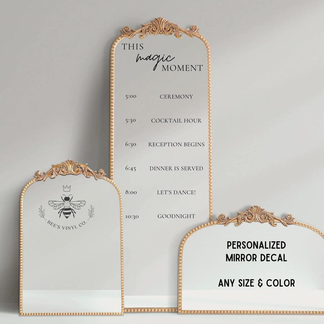 Custom Mirror Decal for Wedding Timeline, This Magic Moment Day of ...