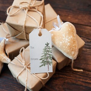 Watercolor Christmas Tree Printable Gift Tag for Christmas - Print at ...