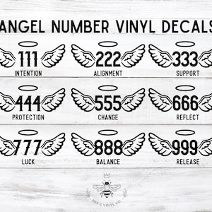 Angel Numbers Vinyl Decal - Choose Your Number, Color, and Size ...