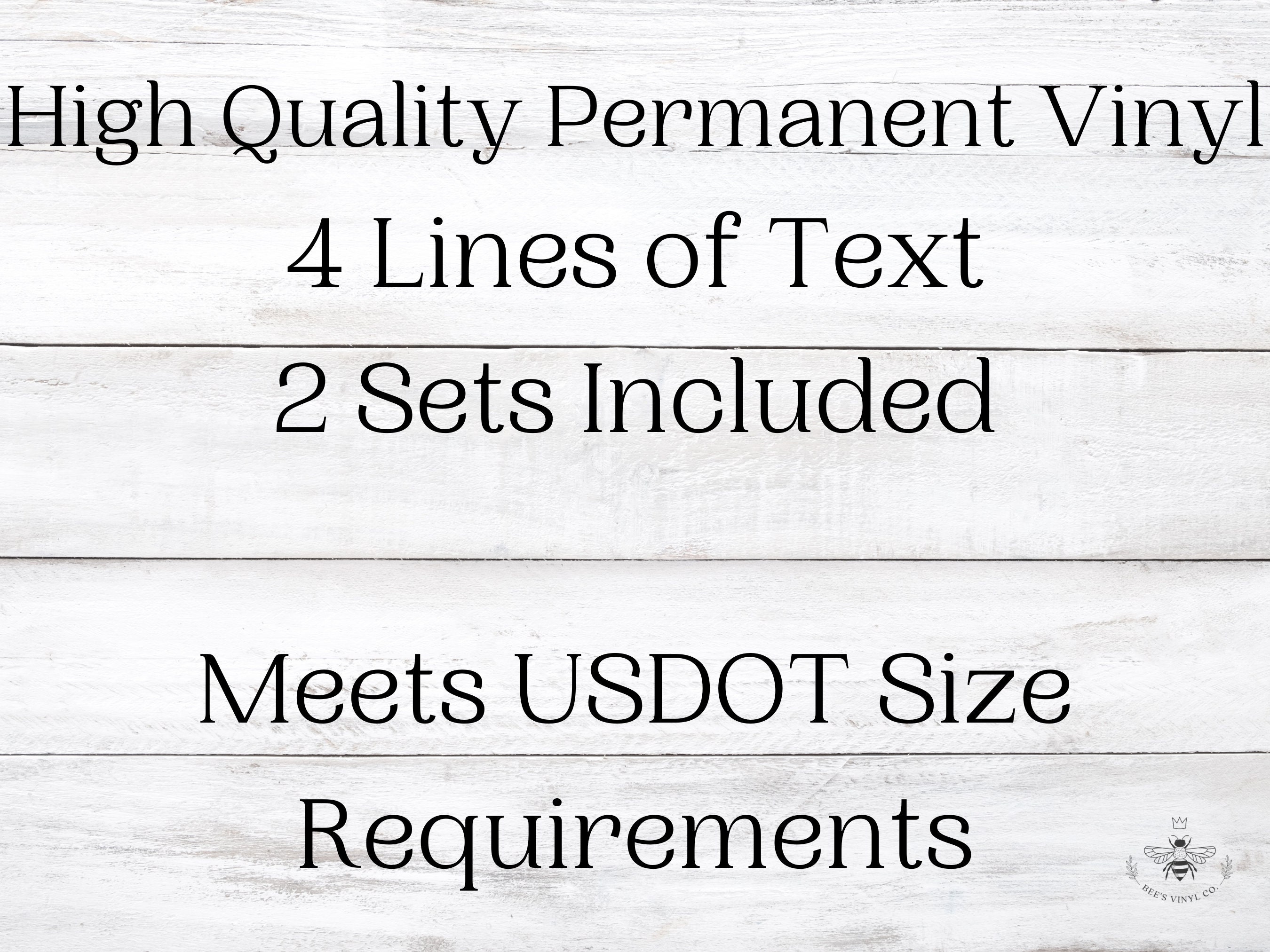 Custom Truck Lettering Decal Meets USDOT Requirements Work - Etsy