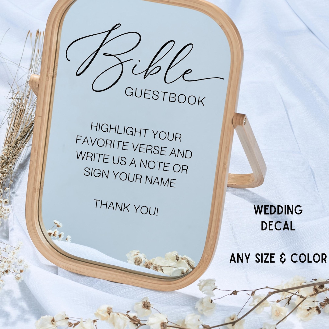 Bible Guestbook Decal for Mirrors, Backdrops, Frames, Canvas, Wedding ...