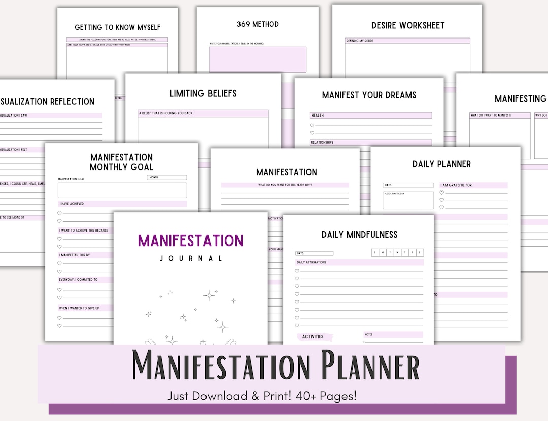 Manifesting Journal/planner - Print at Home - 45 Pages of Planning ...