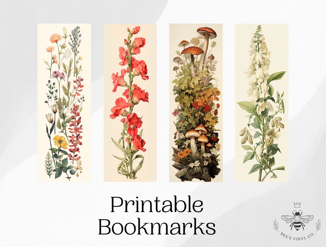 Floral Woodsy Cottage Core Theme Printable Bookmarks Print at Home ...