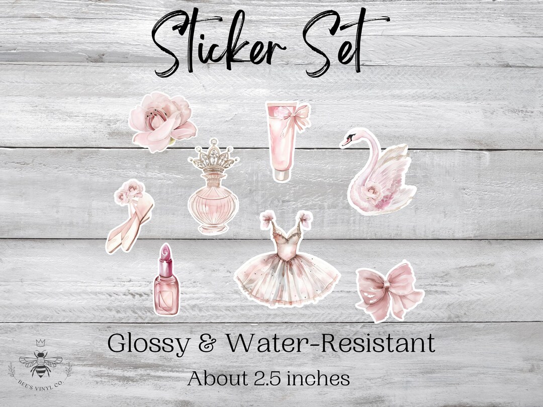 Ballerina Stickers, Cute Pretty Pink Stickers, Ballet Dance Sticker Set ...