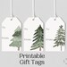 Watercolor Christmas Tree Printable Gift Tag for Christmas - Print at ...