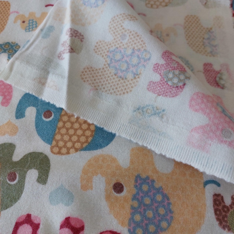 94" Elephant Hearts Pattern Cotton Flannel Fabric by the Yard, Bright ...