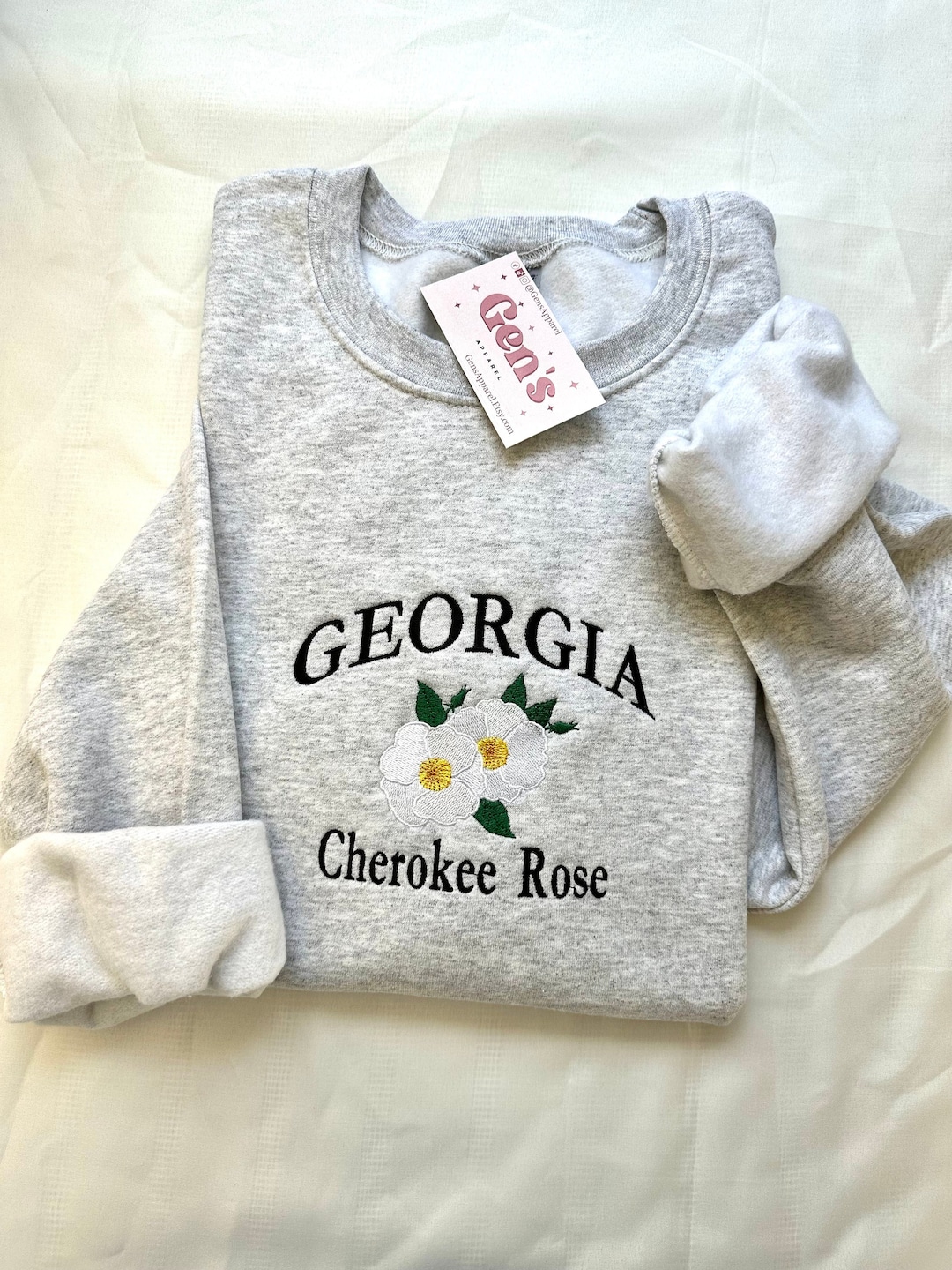 Georgia Embroidered Sweatshirt, State Sweatshirt, Georgia Flower ...