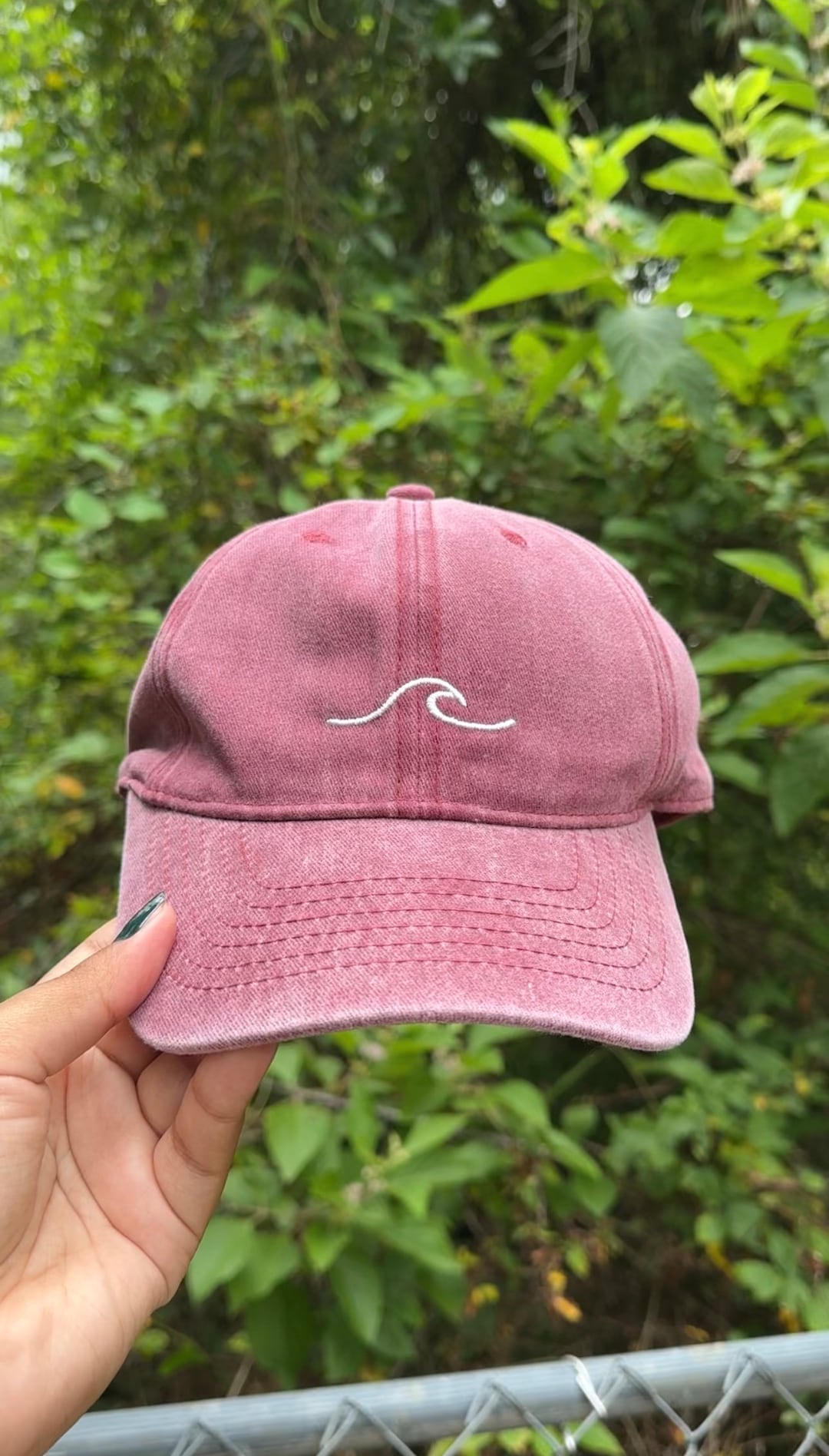 Wave Embroidered Baseball Cap, Trendy Design, Minimal Embroidery ...