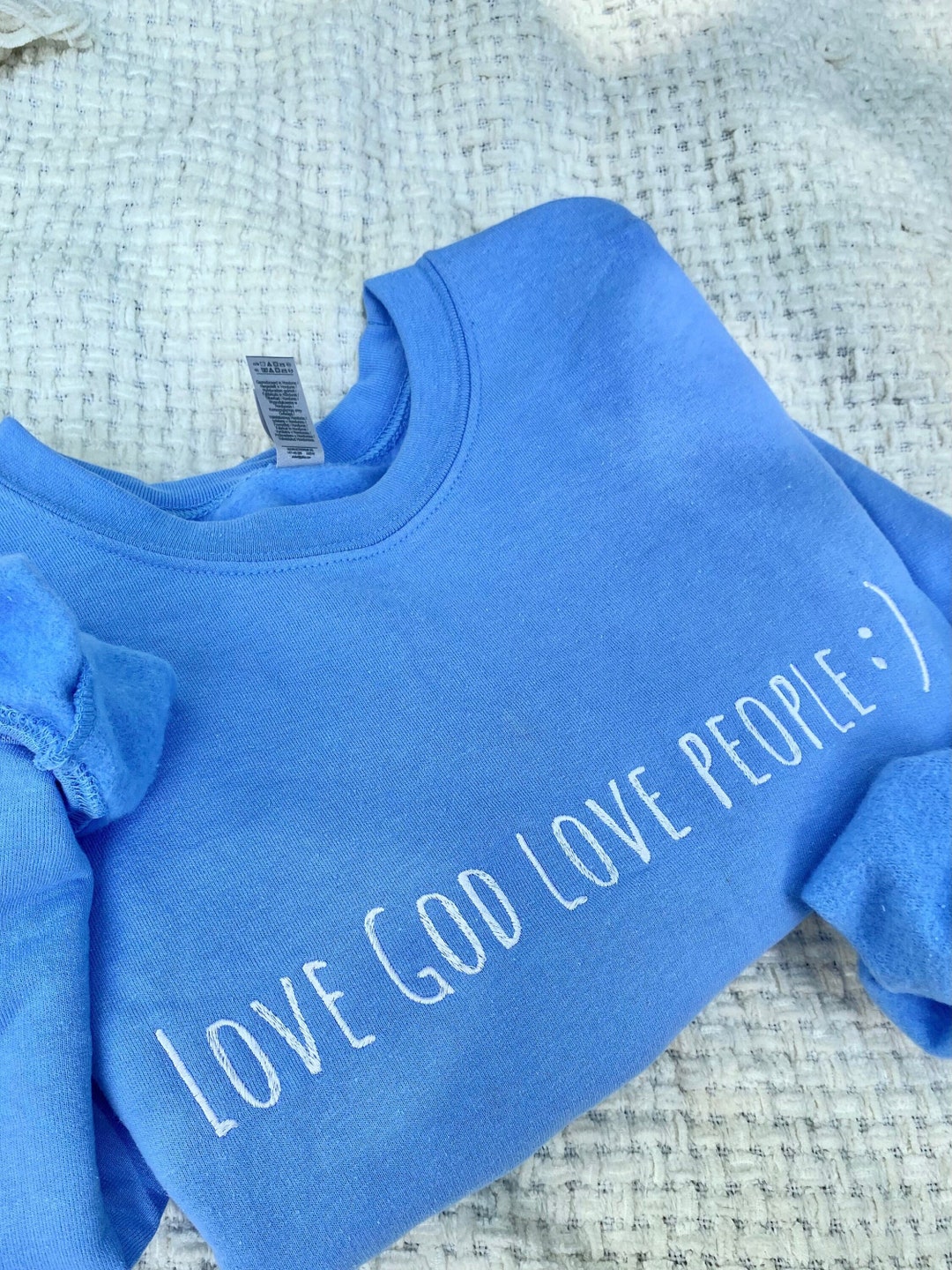 Embroidered Love God Love People Sweatshirt, Gift for Christians, Bible ...
