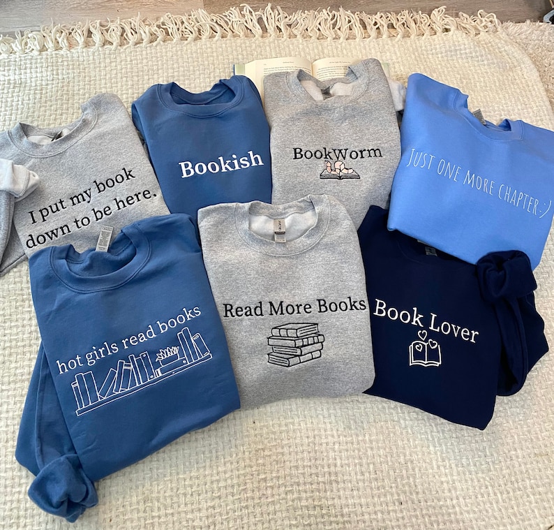 In My Reading Era Embroidered Sweatshirt, Book Lover Sweatshirt ...