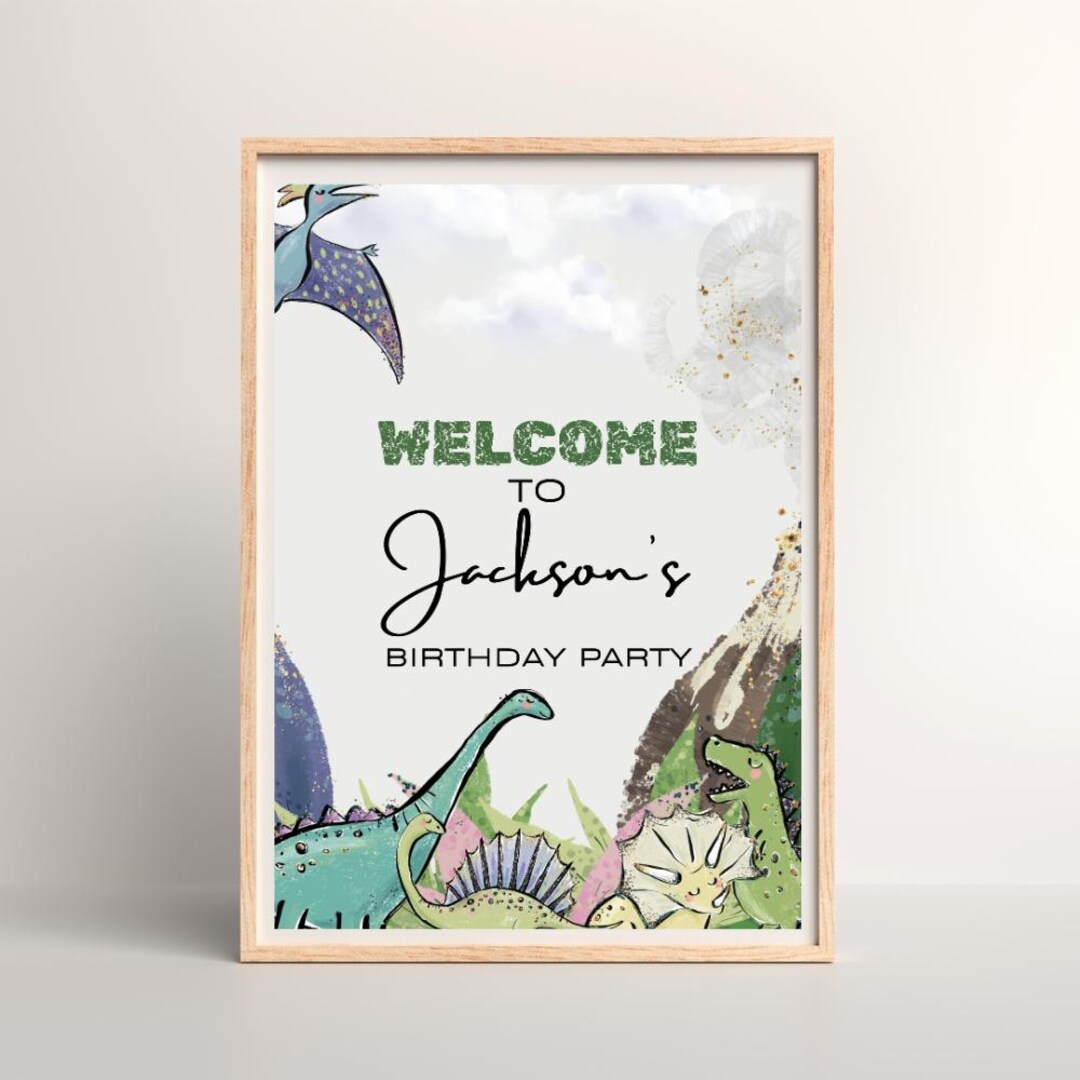 Dinosaur Party Welcome Sign - Etsy