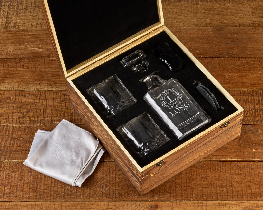 Whiskey Decanter Set | Custom Barware Set for Him | Gift for Dad ...