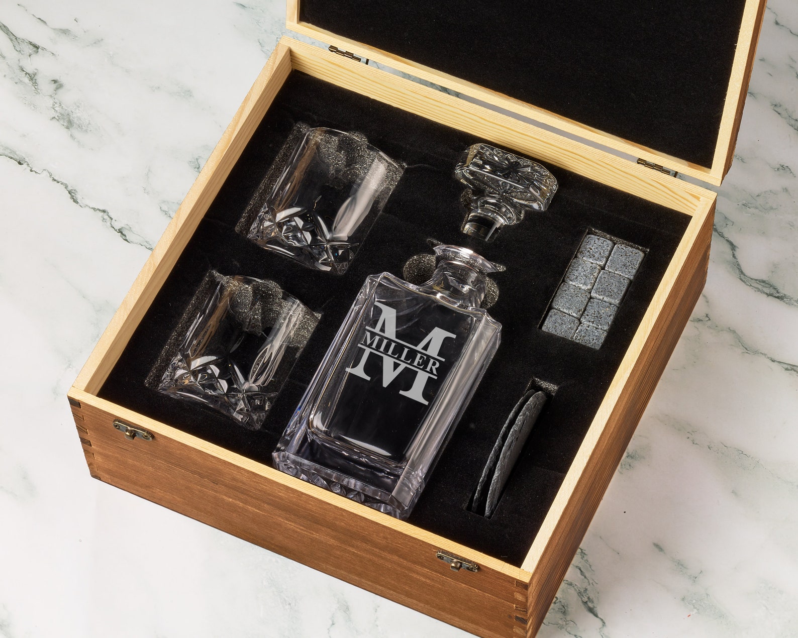 Barware Set Personalized Whiskey Decanter Set Gift for - Etsy
