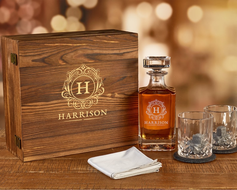 Barware Set | Personalized Whiskey Decanter Set | Gift for Husband ...