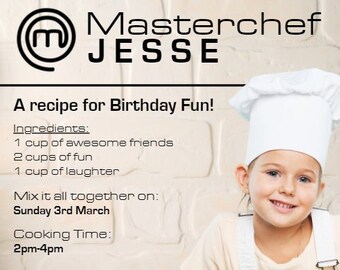 Master Chef Invite - Etsy