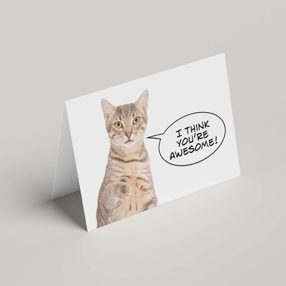 I Think You're Awesome Greeting Card Featuring Meru the - Etsy