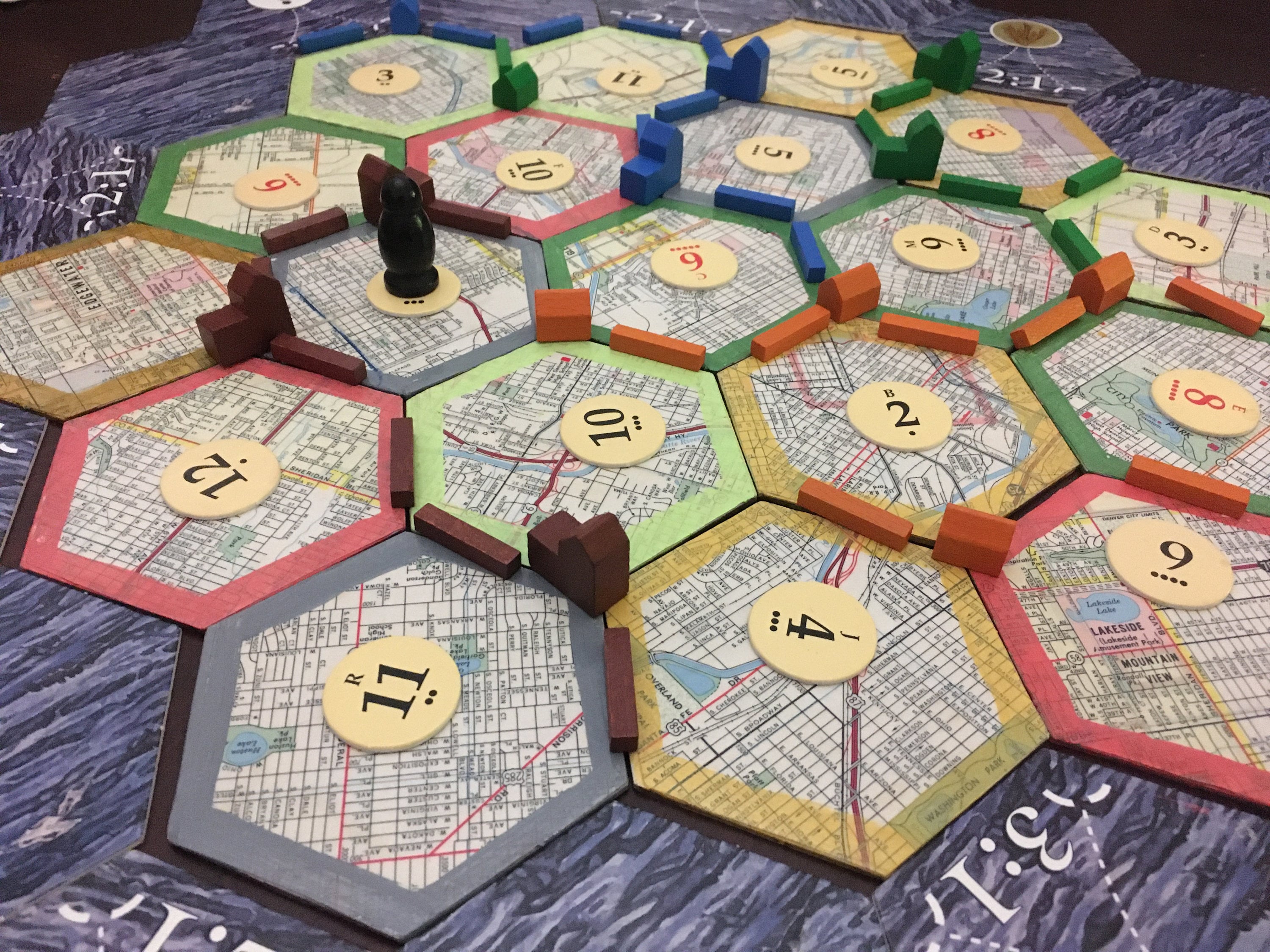 Custom Board Game Map Hexagons -- Play Your Favorite Game With Pieces ...