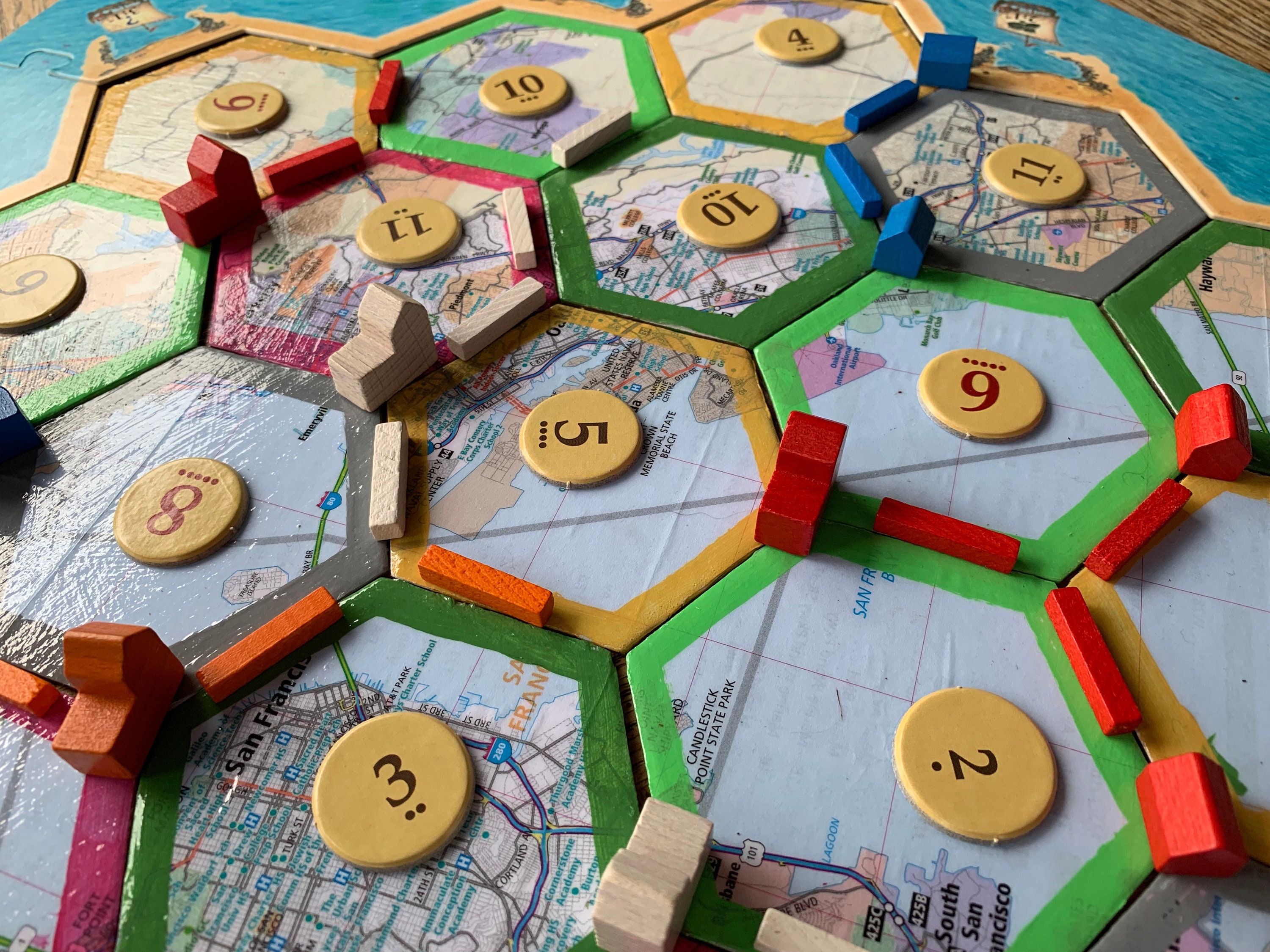 Custom Board Game Map Hexagons -- Play Your Favorite Game With Pieces ...