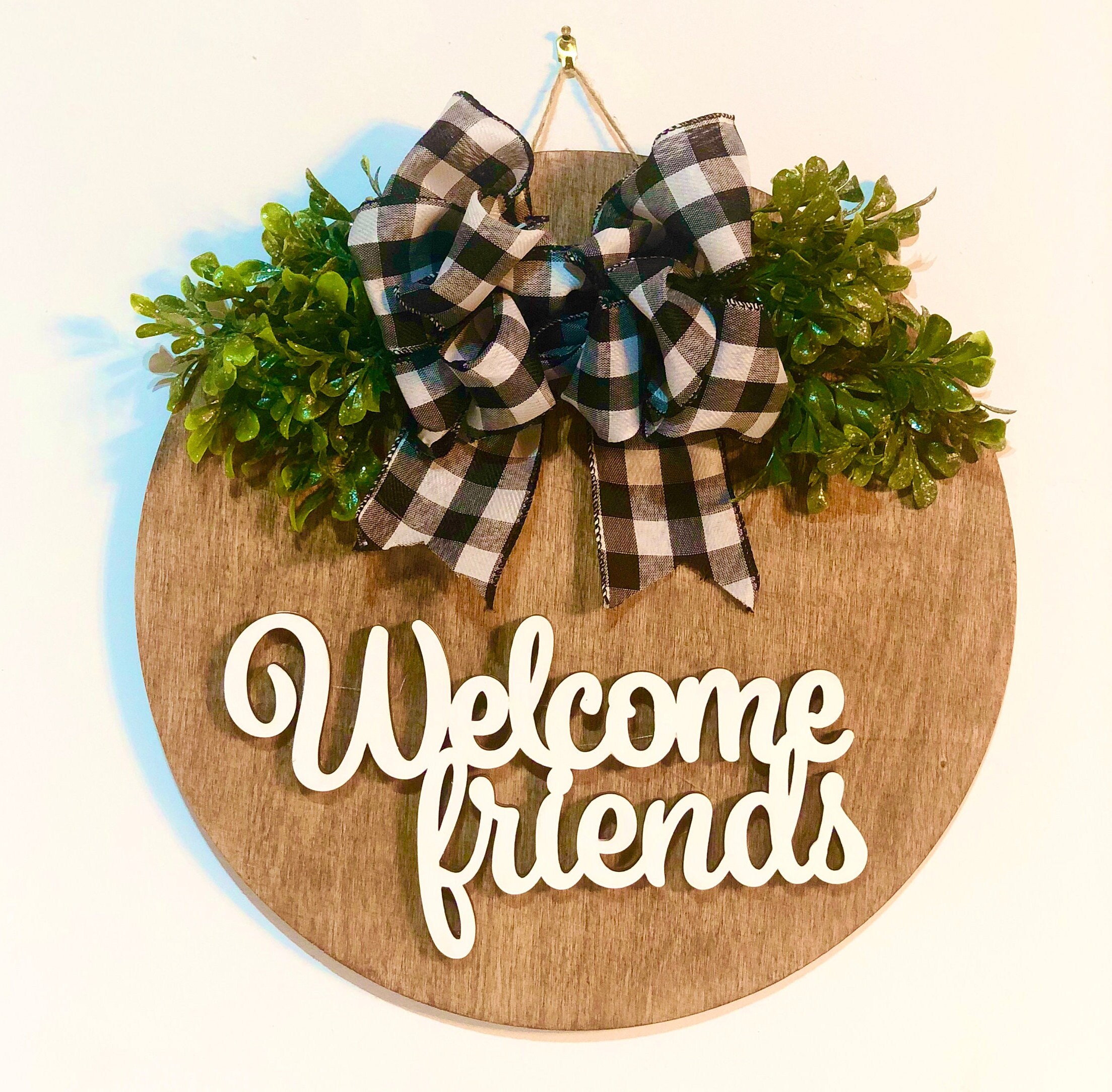 Welcome Front Door Sign | Welcome Friends Sign | Welcome Door Hanger ...