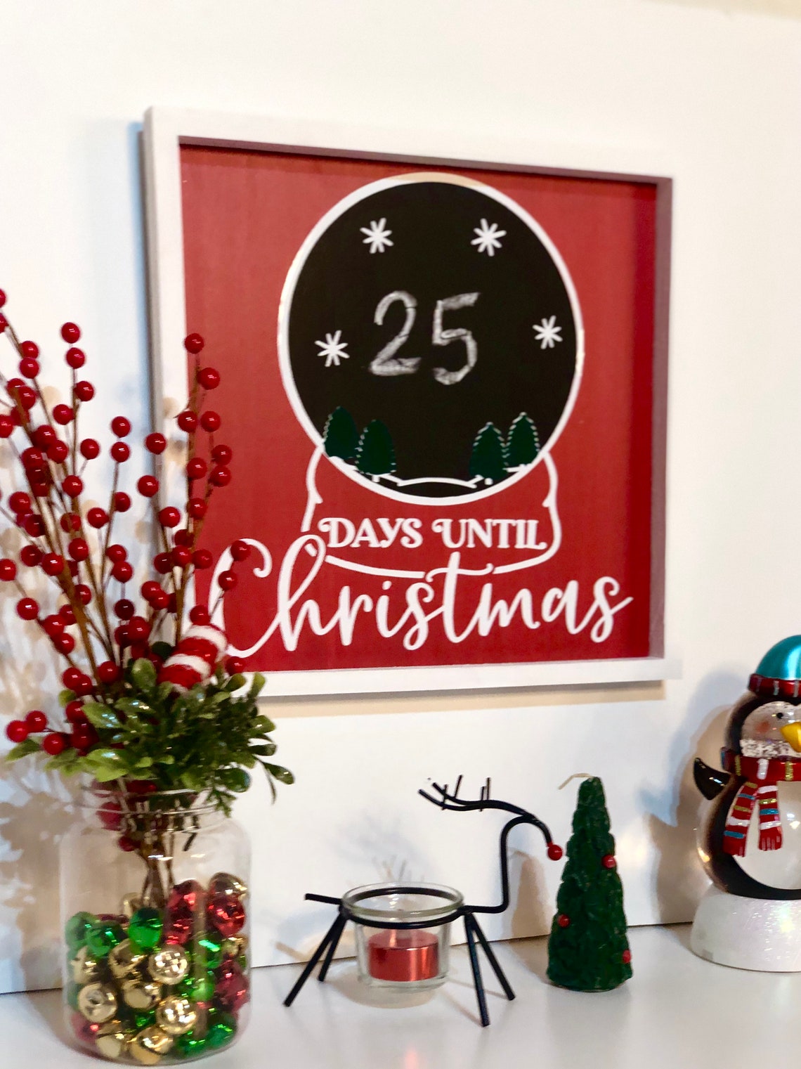 Christmas Countdown Wall Sign | Christmas Countdown | Christmas Wood ...