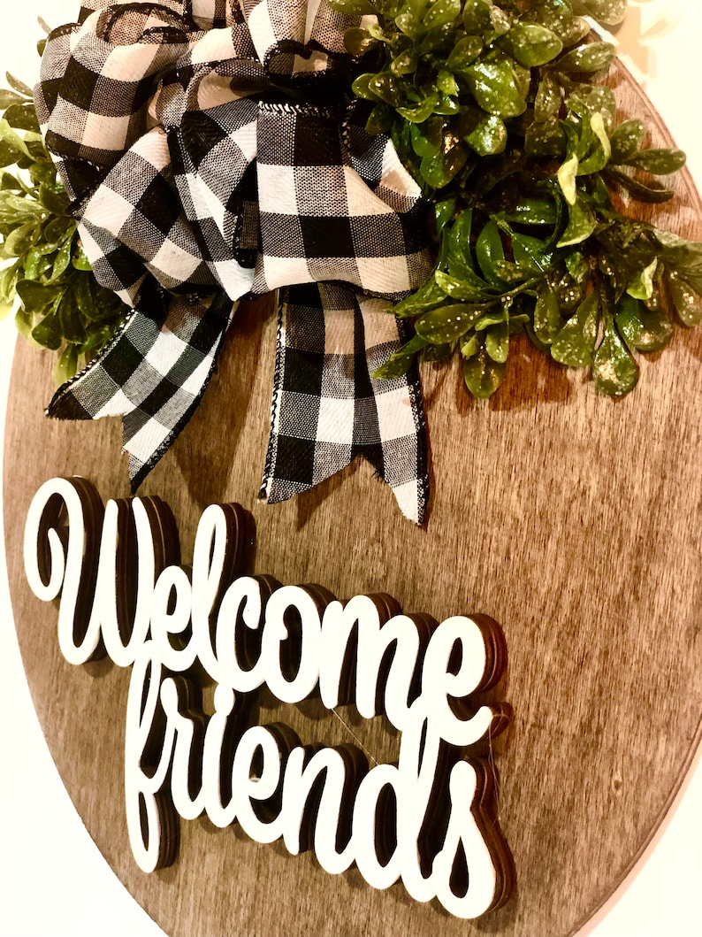 Welcome Front Door Sign | Welcome Friends Sign | Welcome Door Hanger ...
