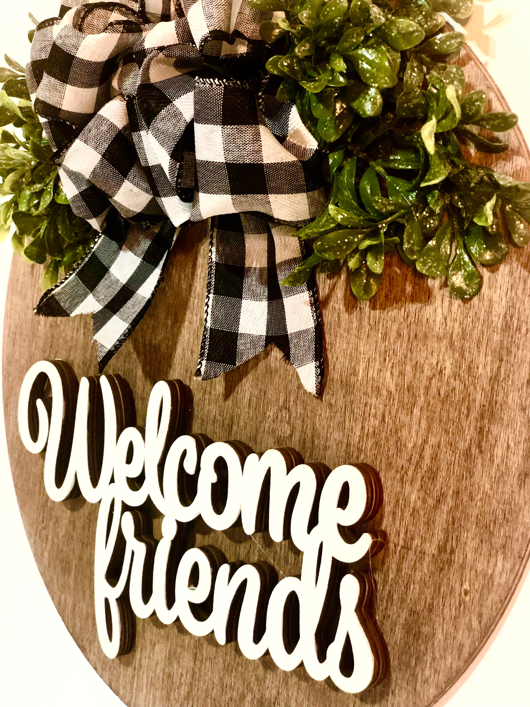 Welcome Front Door Sign | Welcome Friends Sign | Welcome Door Hanger ...