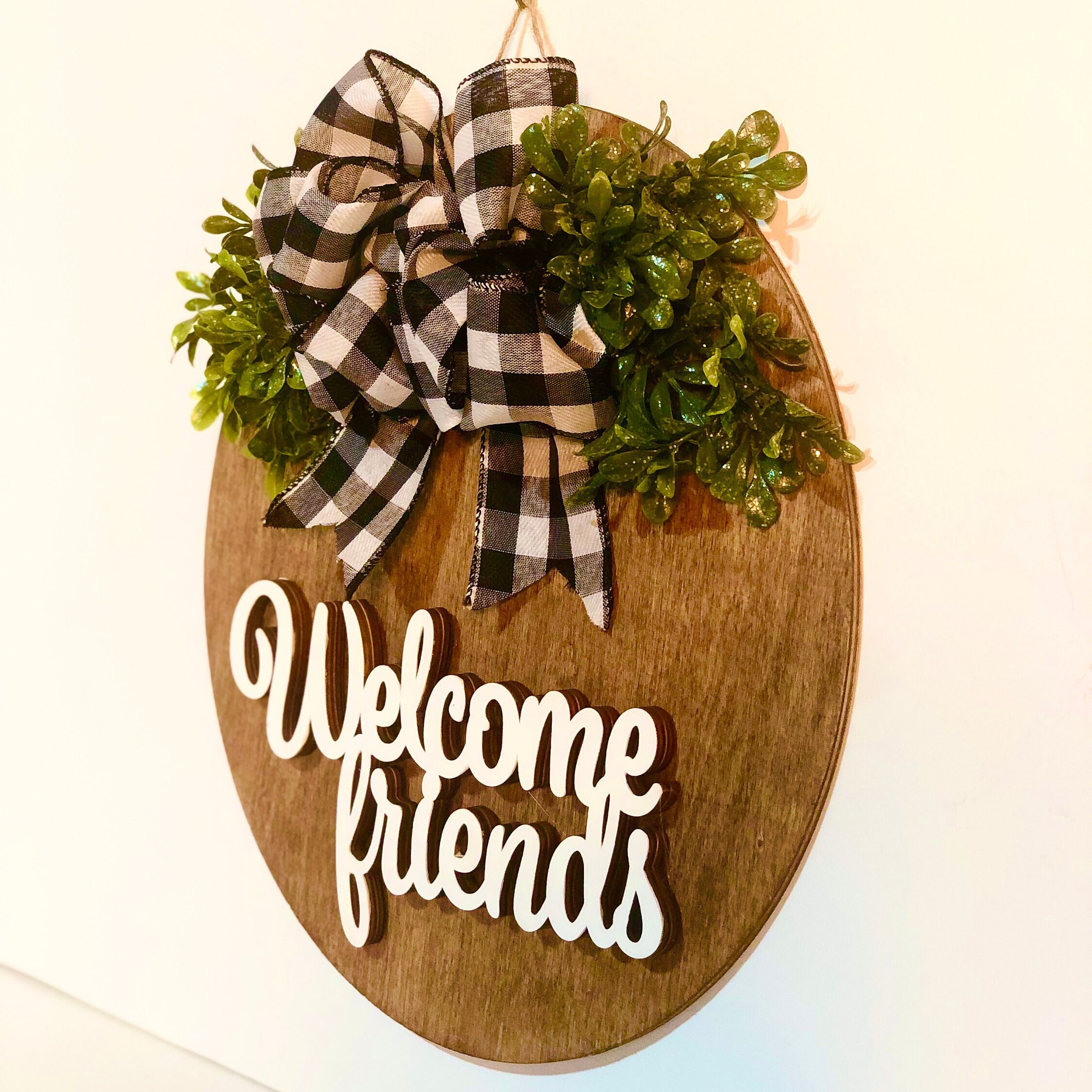 Welcome Front Door Sign | Welcome Friends Sign | Welcome Door Hanger ...
