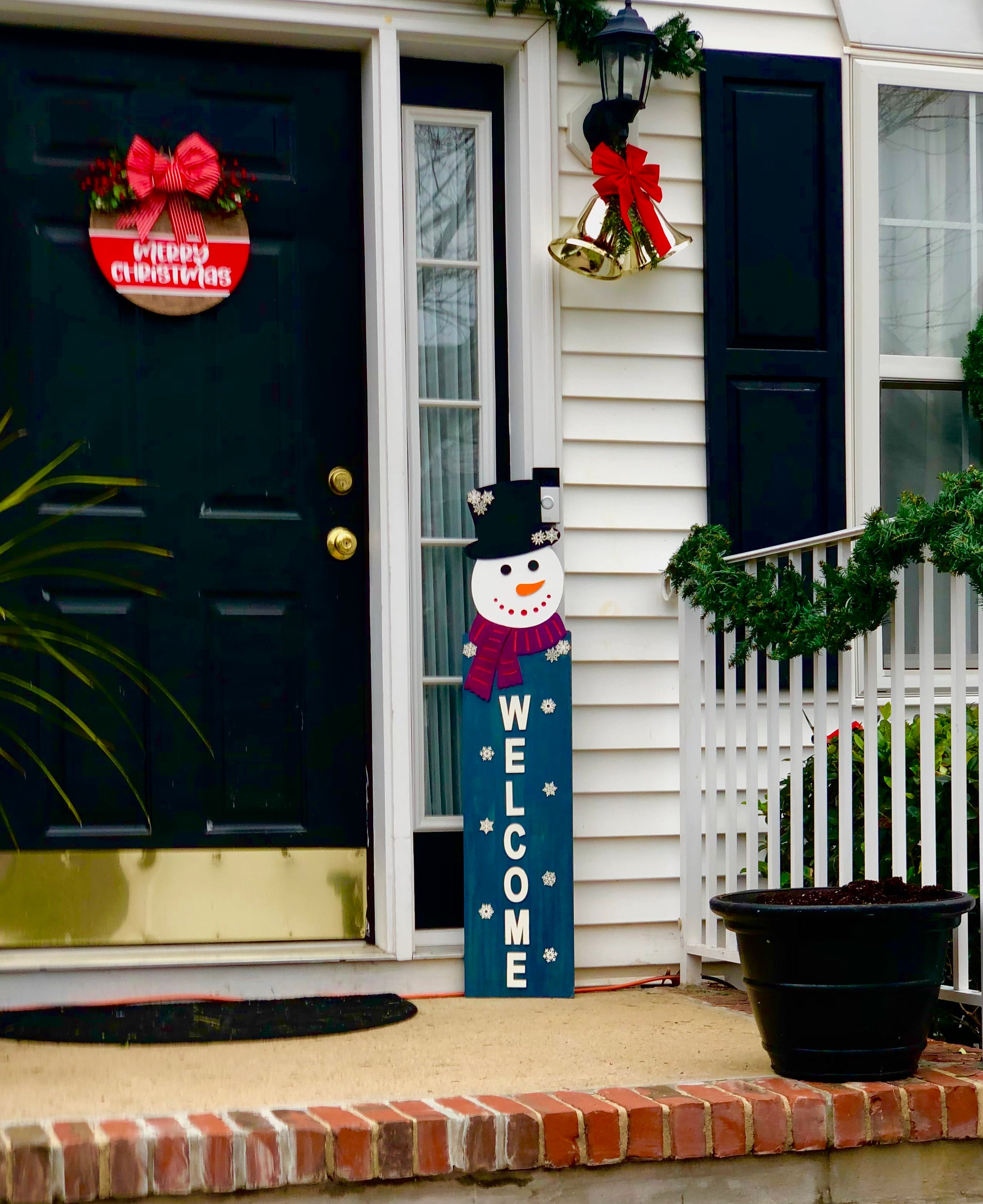 Winter Porch Sign | Snowman Porch Sign | Outdoor Winter Welcome Sign ...