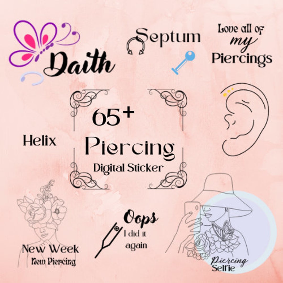 Piercing Helix Septum Industrial Digital Instagram Story Sticker - Etsy