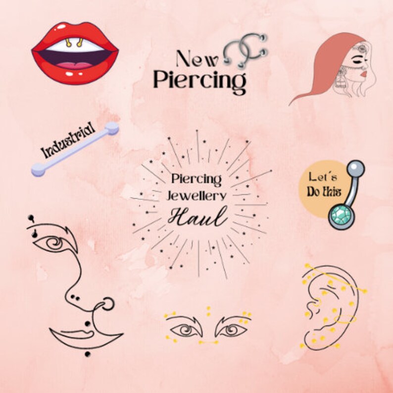 Piercing Helix Septum Industrial Digital Instagram Story Sticker - Etsy