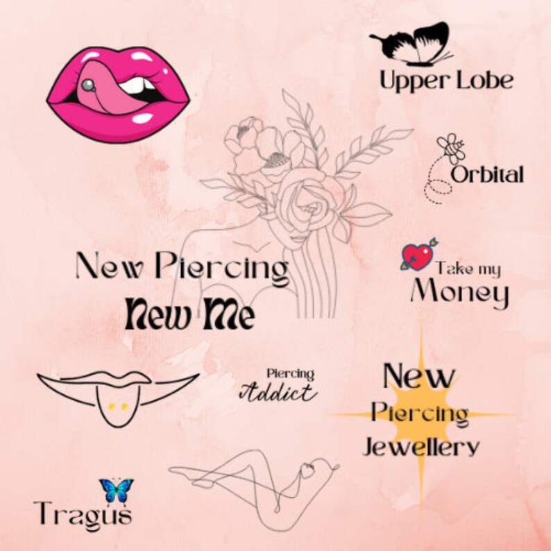 Piercing Helix Septum Industrial Digital Instagram Story Sticker - Etsy