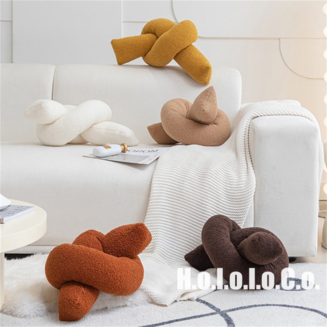 Multiple-colors Sherpa Knot Sofa Pillow,decorative Pillow,knotted Tie ...