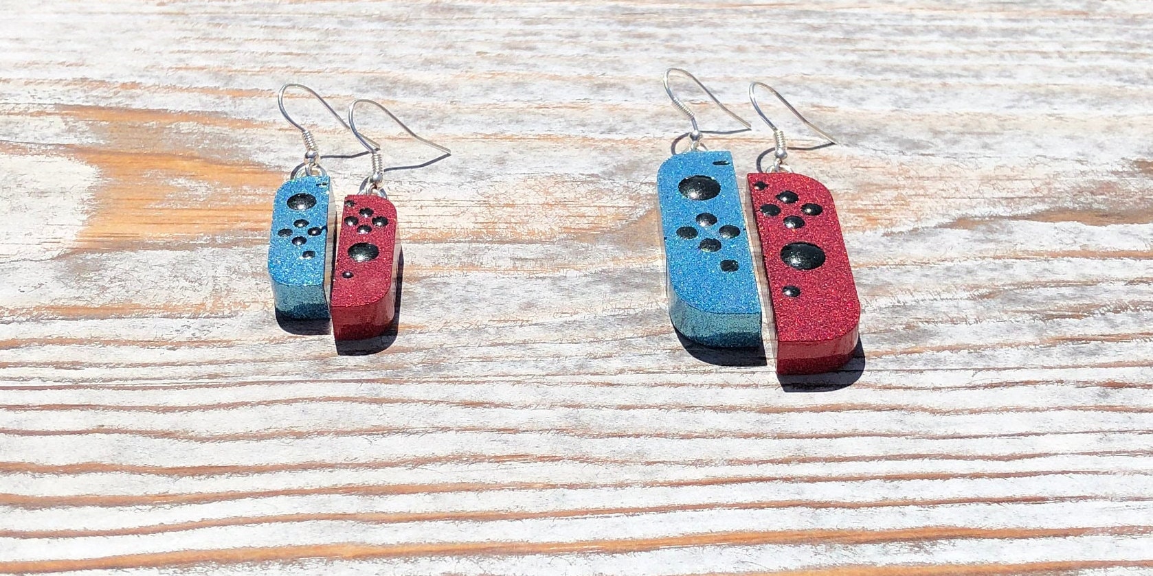 Holographic Red/blue Game Controller Earrings - Etsy