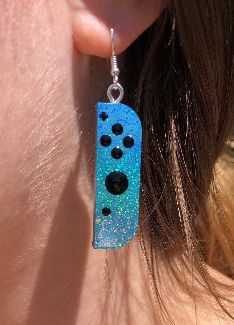 Holographic Blue/green Game Controller Earrings - Etsy
