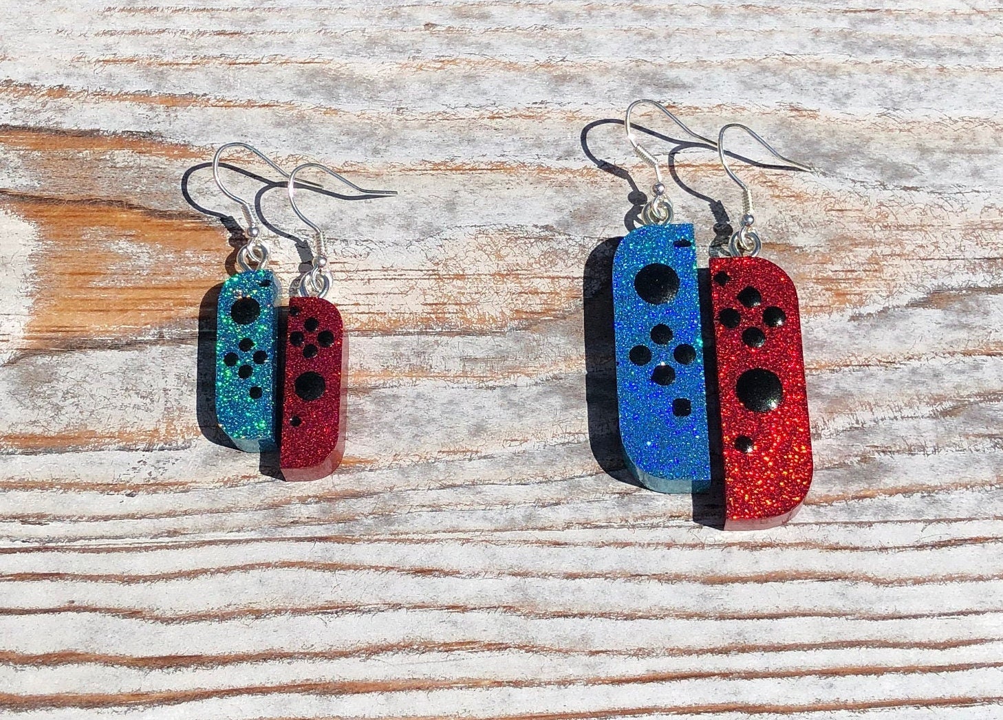 Holographic Red/blue Game Controller Earrings - Etsy