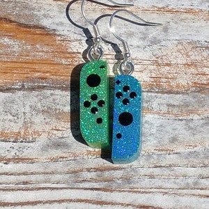 Holographic Blue/green Game Controller Earrings - Etsy