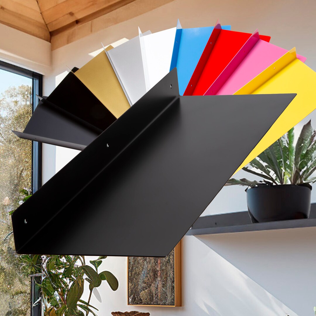 Forged Steel Linear Floating Shelf Heavy Duty 14 Gauge 8 Inch Depth ...