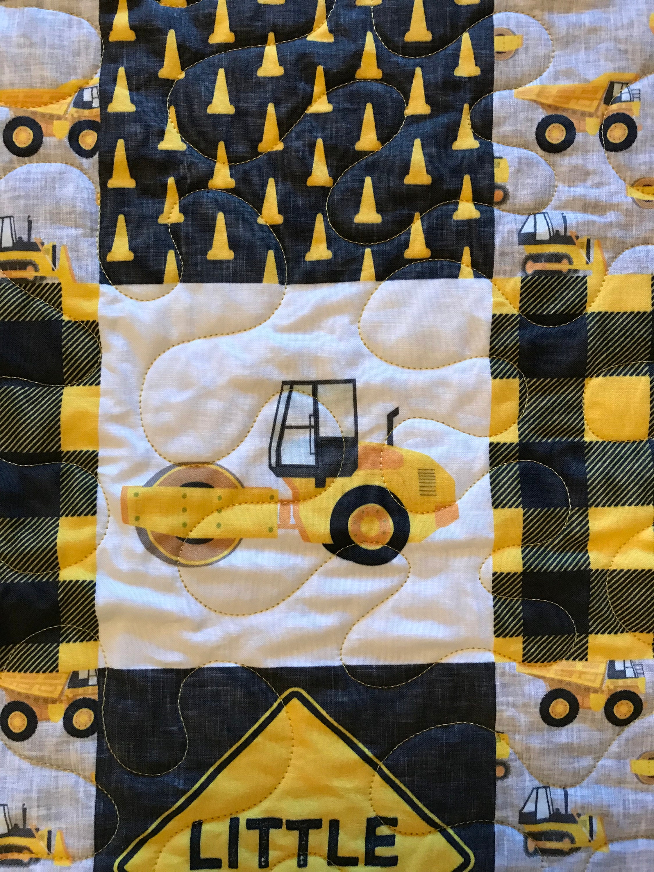 Construction Truck Quilt, Baby Quilt Boy Quilt Newborn Toddler Yellow ...