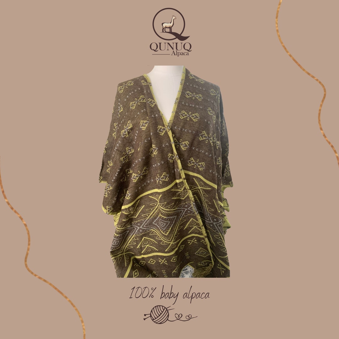 Sophisticated and Warm 100% Baby Alpaca Shawl for Women | Reversible ...