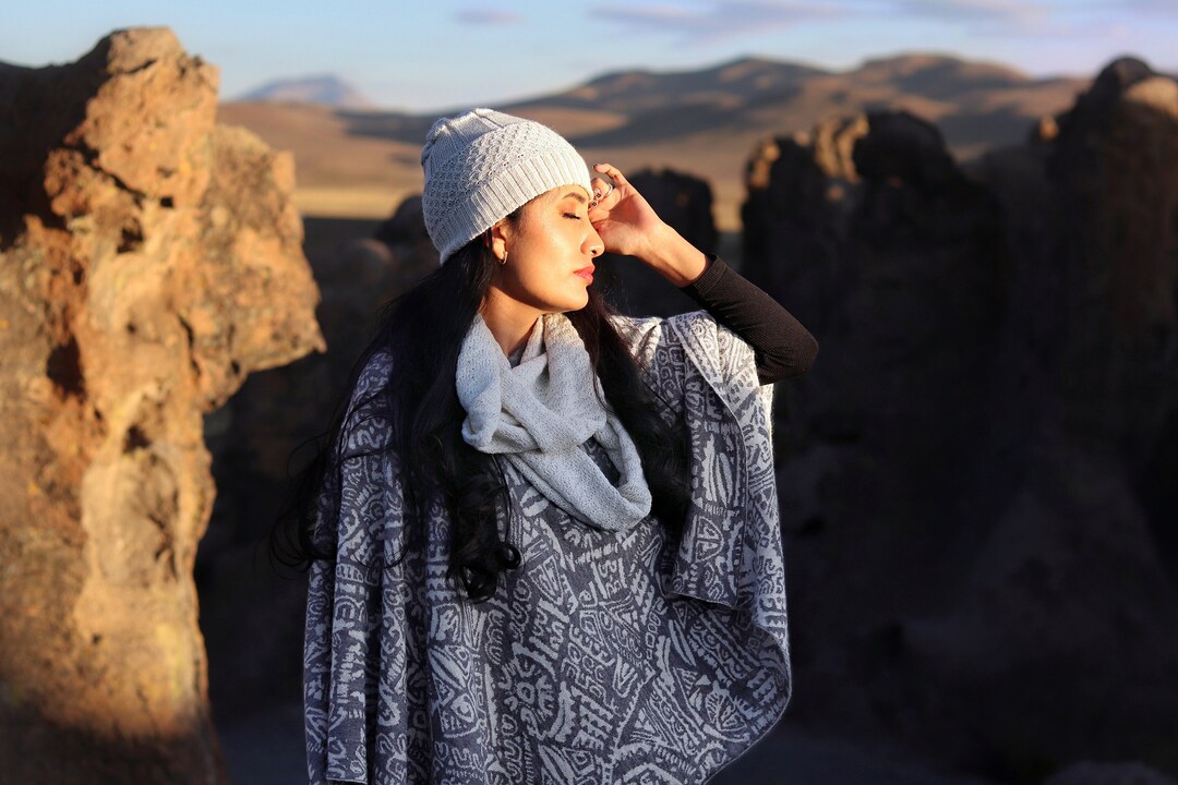 Pure 100% Peruvian Baby Alpaca Wool Wrap Cape | Women's Baby Alpaca ...