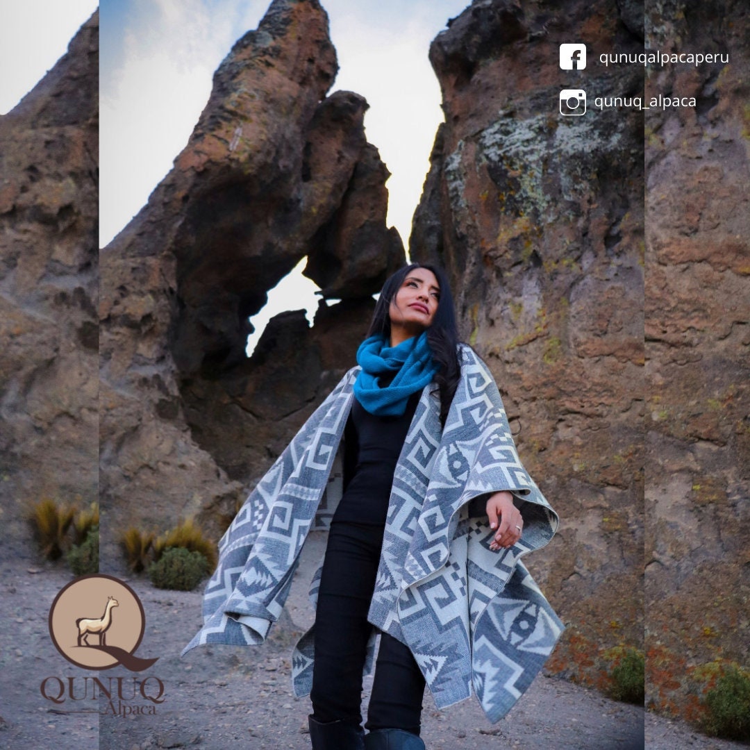 Sophisticated and Warm 100% Baby Alpaca Shawl for Women | Reversible ...