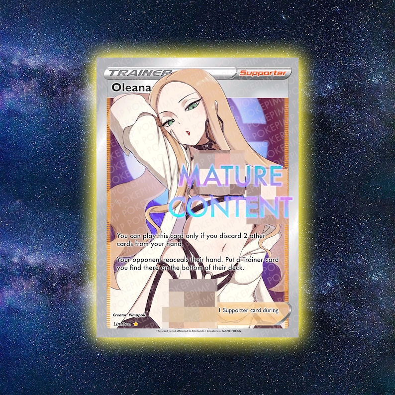 Custom Holographic Full Art Pokemon Waifu Trainer Cards | Etsy