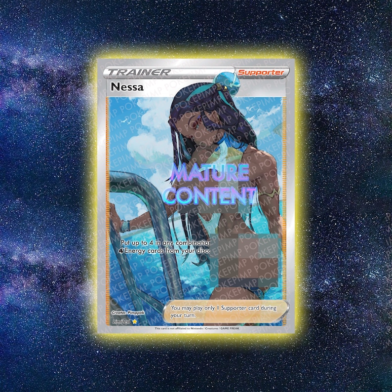Custom Waifu Pokemon Card Sexy NESSA Holographic Proxy Fan | Etsy