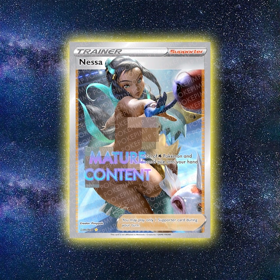 Custom Waifu Pokemon Card Sexy NESSA Holographic Proxy Fan | Etsy Custom Waifu Pokemon Card Sexy NESSA Holographic Proxy Fan | Etsy