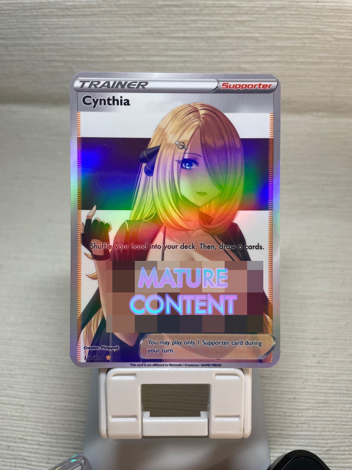 Cynthia Custom Sexy Pokemon Card Proxy Fan Card Orica Tcg Etsy